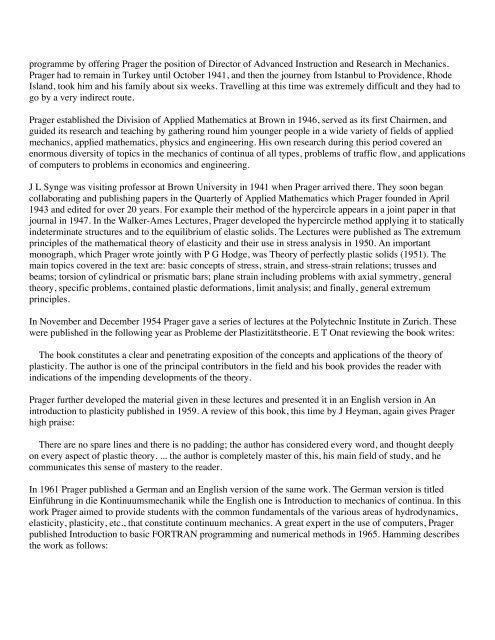 programme by offering