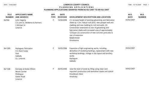 file number limerick county council planningapplications planning ...