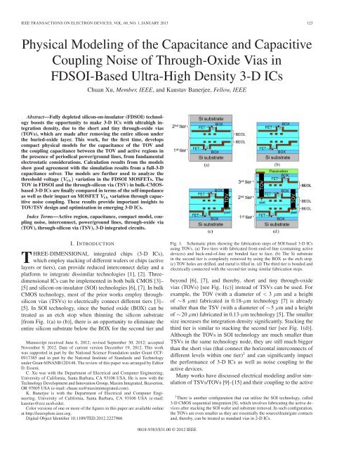 Physical Modeling of the Capacitance and Capacitive Coupling ...