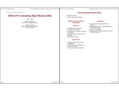 Csci E 75 Cascading Style Sheets Css Harvard University