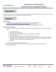 exacqVision to RS2 Access Control Integration Guide