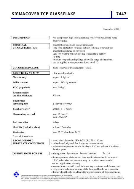 SIGMACOVER TCP GLASSFLAKE 7447 - SIGMA PAINTS