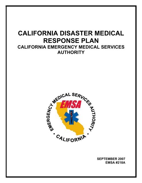 CALIFORNIA DISASTER MEDICAL RESPONSE PLAN - Emergency ...