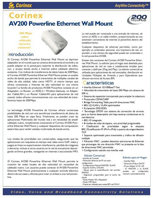 05-AV200 Powerline Ethernet Wall Mount -Spa1.ai - Corinex