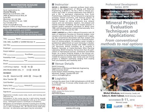 Mineral Project Evaluation Techniques and Applications: