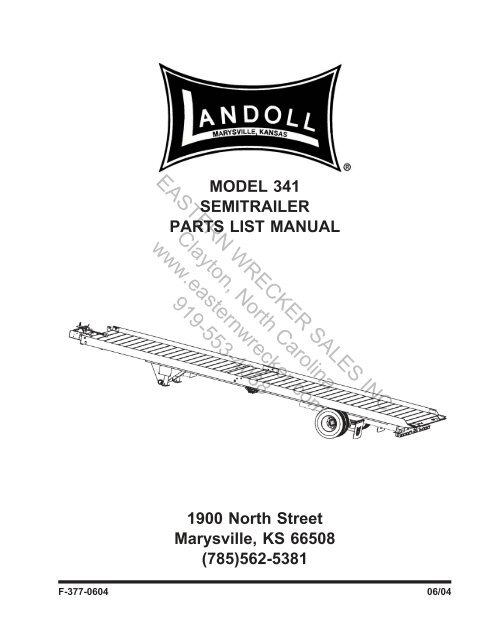 landoll model 341 trailer parts list - Eastern Wrecker Sales Inc