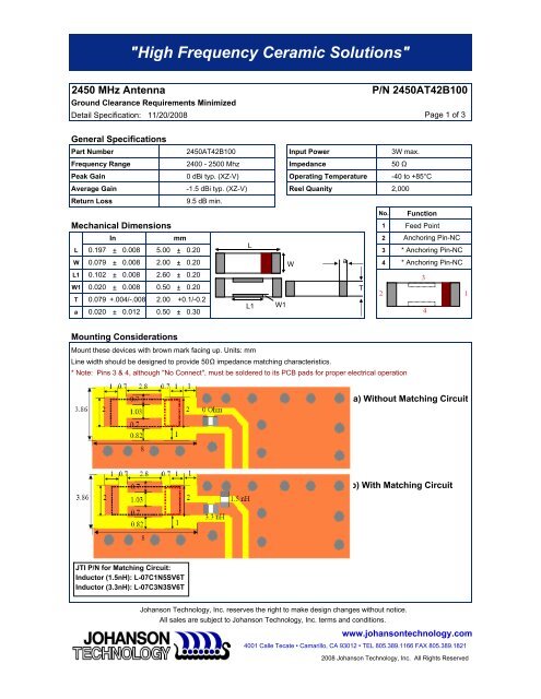 "High Frequency Ceramic Solutions" - Summit Data Communications