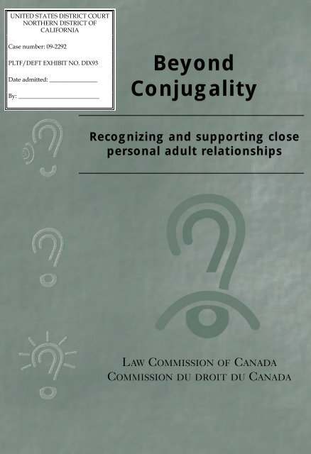 Beyond Conjugality Recognizing and supporting close personal ...