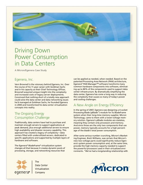 Driving Down Power Consumption in Data Centers - Micron