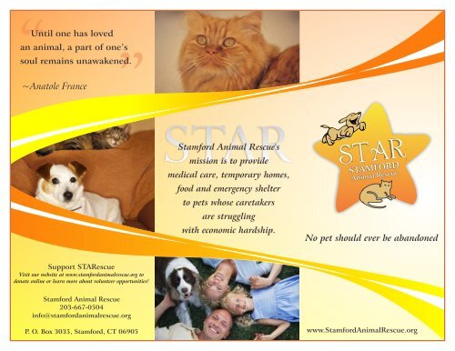 STAR Brochure - Stamford Animal Rescue