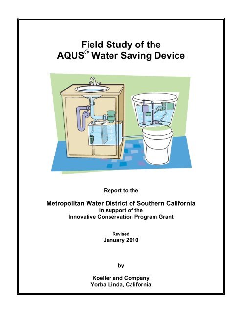 Field Study of the AQUS Water Saving Device - MaP Toilet Testing
