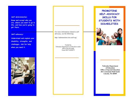 Self Advocacy Brochure - NDE Transition