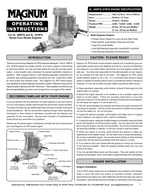 XL .91 RFS Instructions - Web Layout - Global Hobby Distributors