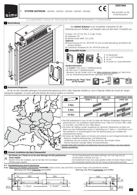 Installationsanleitung - Simu Antriebe