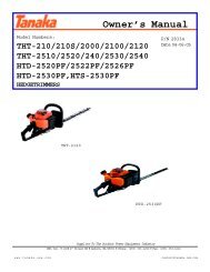 tanaka new product brochure - Tanaka Power Equipment