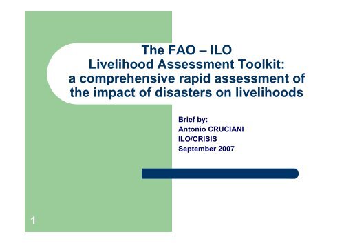 Livelihood Assessment Toolkit
