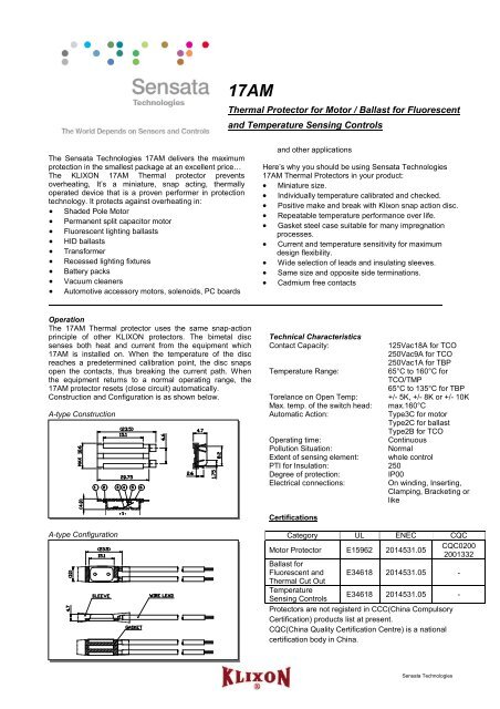 (17AM series (PDF file)) - Sensata