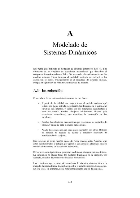 Modelado de Sistemas Dinámicos