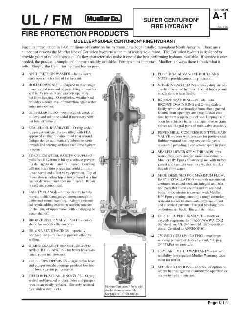 UL / FM A-1 - Mueller Co.