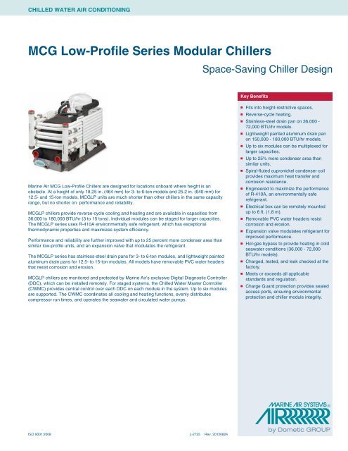 MCG Modular Chiller Spec Sheet - Tropical Marine Air Conditioning