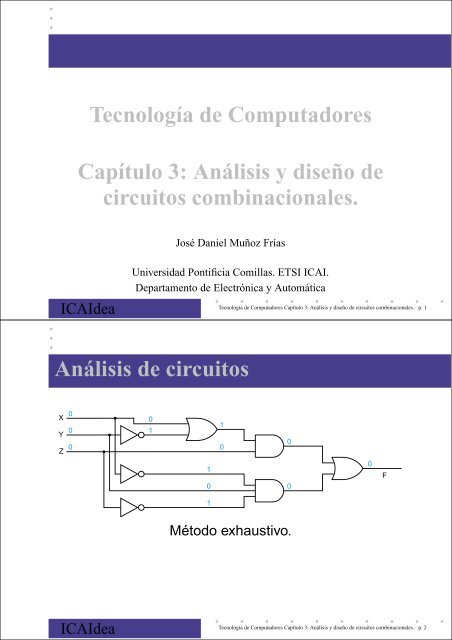 Análisis y diseño de circuitos combinacionales - Departamento de ...