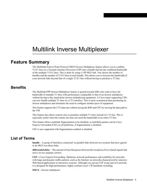 Multilink Inverse Multiplexer - Optimum Data Inc.