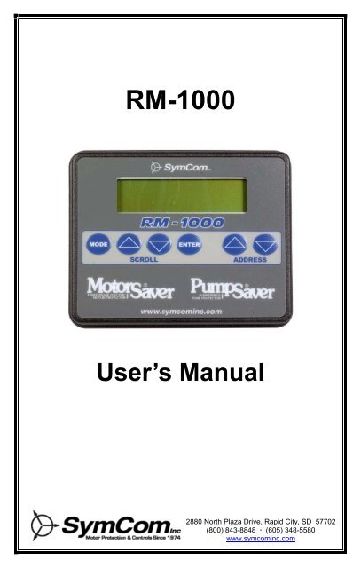 RM-1000 User's Manual - SymCom