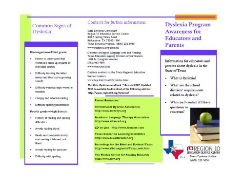 Dyslexia Brochure - Austin ISD