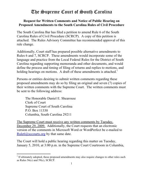 The Supreme Court of South Carolina - SC Judicial Department