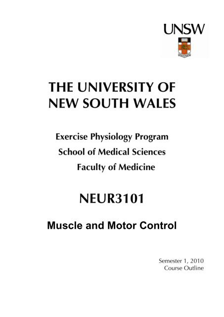 NEUR3101 - School of Medical Sciences