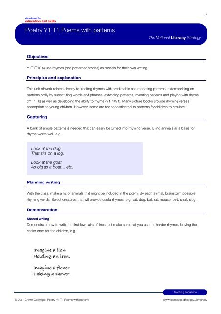 Poetry Y1T1 Poems with patterns - PGCE