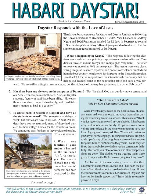 Daystar Responds with the Love of Jesus - Daystar US