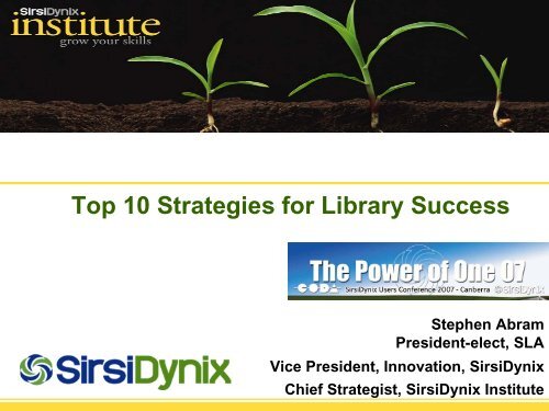 Top 10 Strategies for Library Success - Stephen's Lighthouse