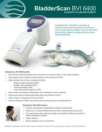 Turn on the BladderScan® BVI 9400 by pressing the ... - Verathon