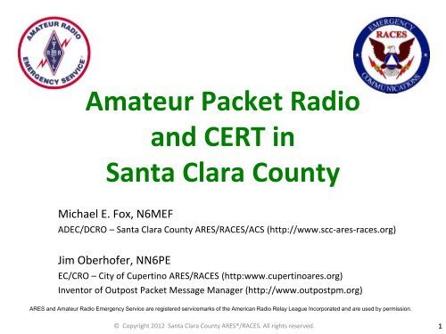 Packet & CERT - Santa Clara County Ares/Races