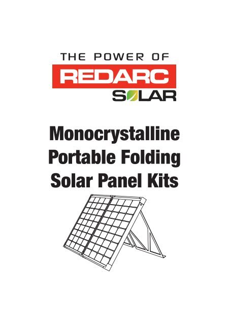 User Manual Monocrystalline Folding Solar Panel Kits