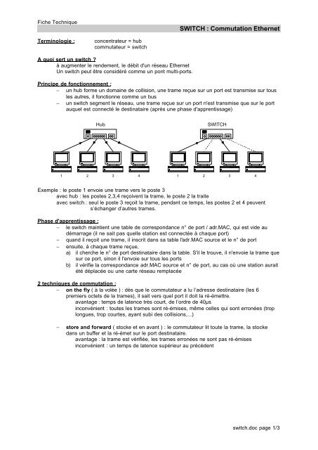 SWITCH : Commutation Ethernet