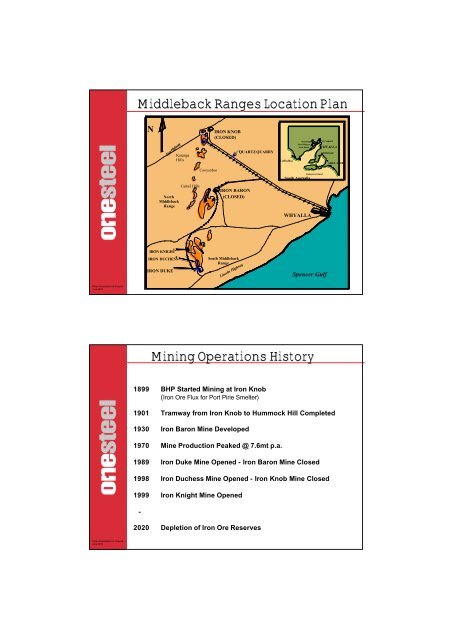 Whyalla Mines Presentation to Analysts - OneSteel