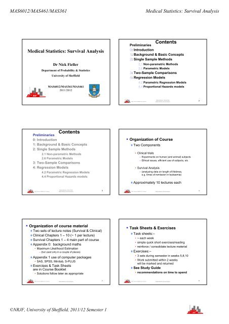 Survival Analysis - Dr Nick Fieller