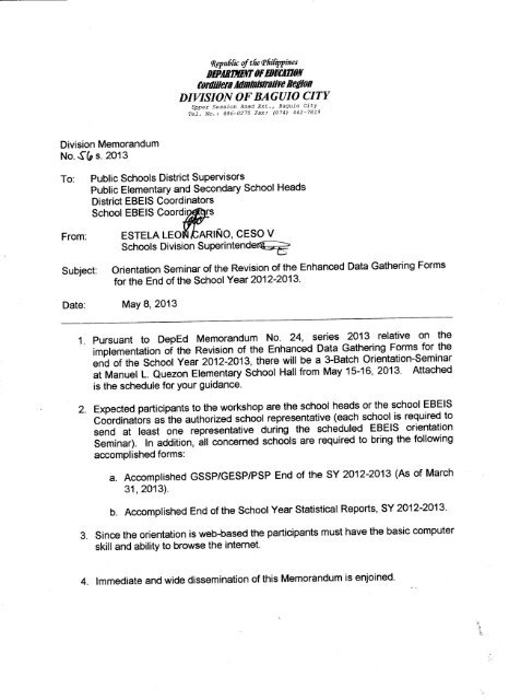 to view the Memo as PDF - Deped Baguio City Division