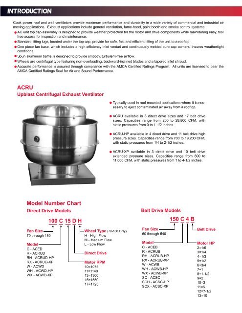 Loren Cook ACRUB Brochure - James Electric