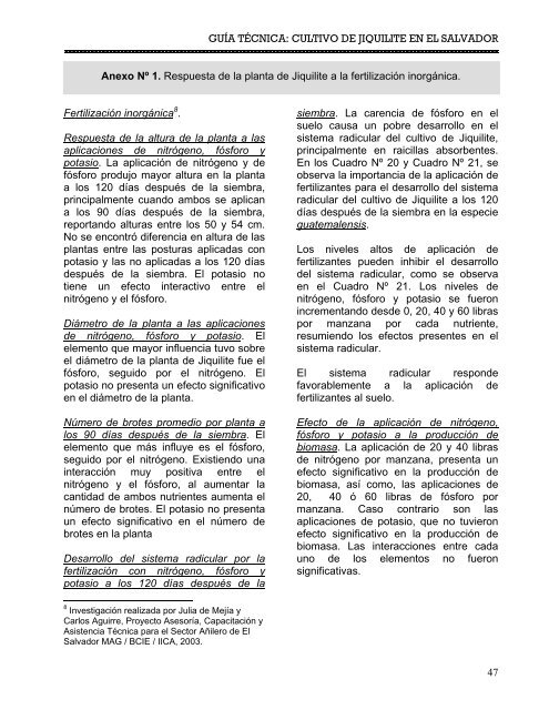 GUÍA TÉCNICA: CULTIVO D