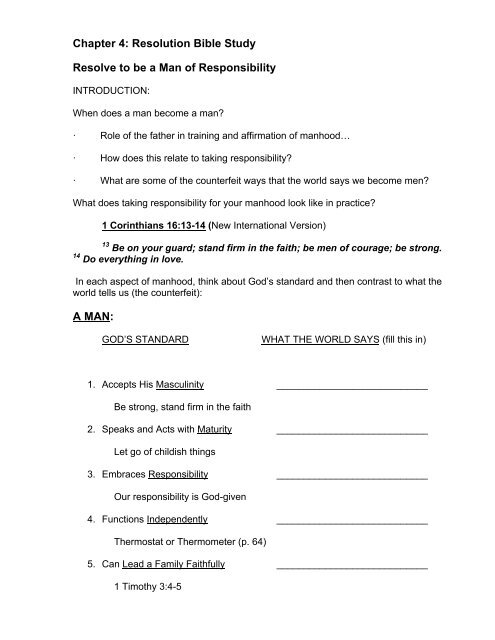 Chapter 4 - Resolution Bible Study