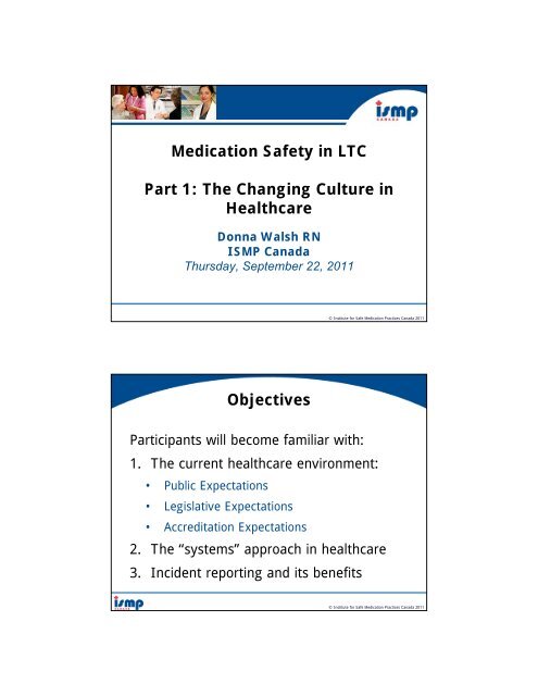 Medication Safety in LTC Part 1: The Changing ... - ISMP Canada