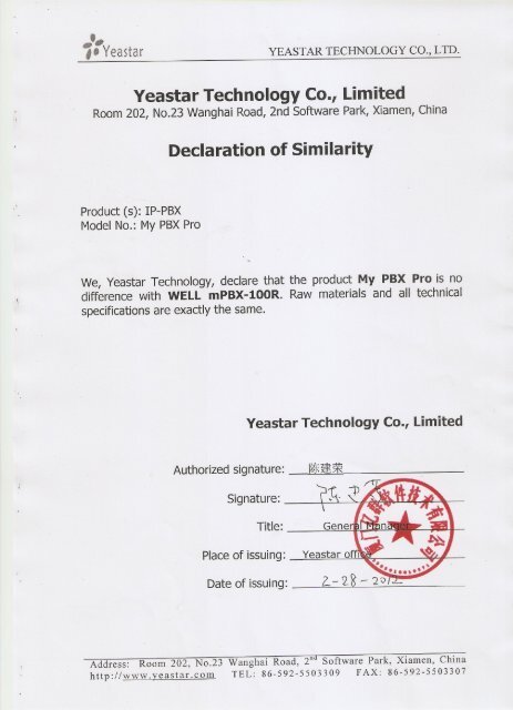 Declaration of Similarity