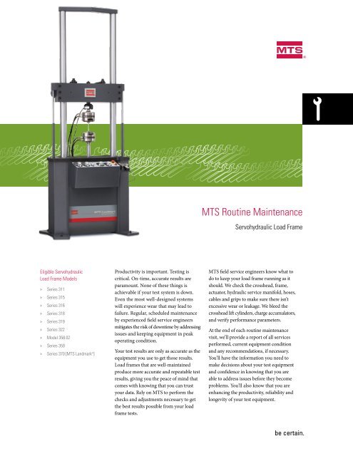 Servohydraulic Load Frame - MTS