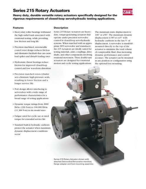 Series 215 Rotary Actuators - MTS