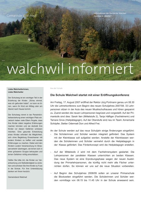 walchwil informiert - Gemeinde Walchwil