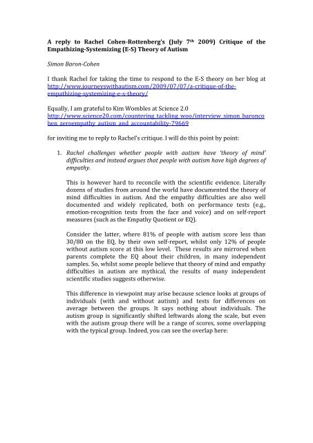 A Reply to Rachel Cohen-Rottenberg from Simon ... - KWombles