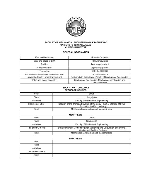 CV Rodoljub Vujanac